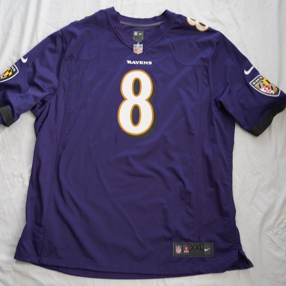 Nike | Shirts | Authentic Ravens Jersey Lamar Jackson Number 8 | Poshmark
